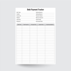 Debt payment tracker Royalty Free Vector Image