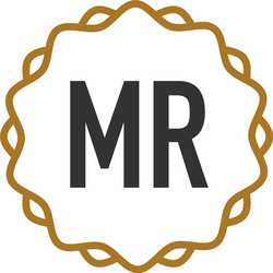 Initial letter mr vintage circle line template Vector Image