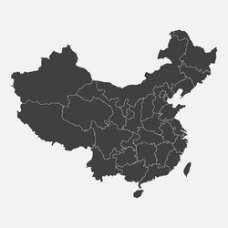 Map country china divided on regions Royalty Free Vector