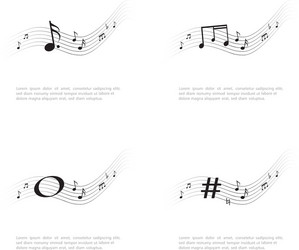 Set musical notes on a white background Royalty Free Vector