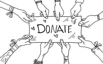 Donate hand drawn concept of charity Royalty Free Vector