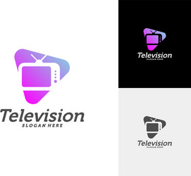 Tv creative logo concepts television design Vector Image