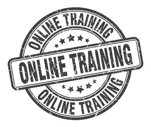 Online training stamp label round Royalty Free Vector Image