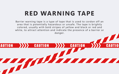 Red barrier tapes safety tape danger Royalty Free Vector