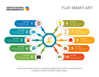 Ten options strategy slide template Royalty Free Vector