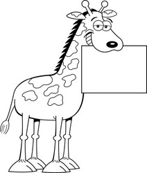 Giraffe Holding Sign Cartoon Vector Images (47)