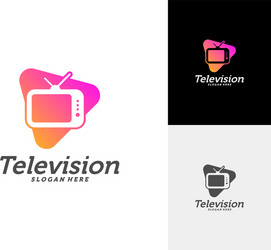 Tv creative logo concepts television design Vector Image