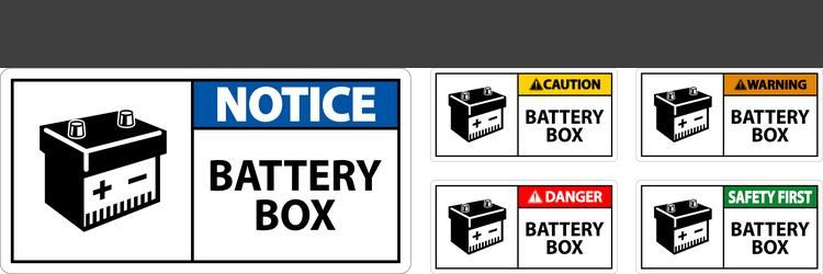 Symbol battery sign battery box on white Vector Image