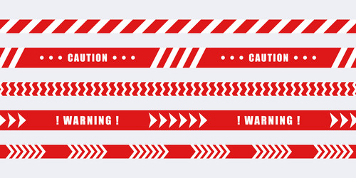Red barrier tapes safety tape danger Royalty Free Vector