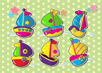 Sailing boat sticker Royalty Free Vector Image