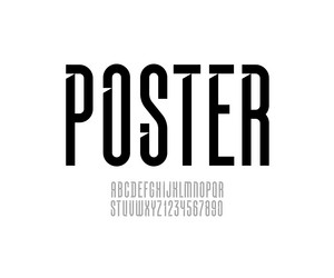 Cast shadow font alphabet letters and numbers Vector Image