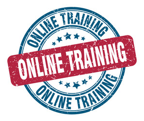 Online training stamp online training label round Vector Image