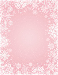 Pink christmas background with frame of white Vector Image