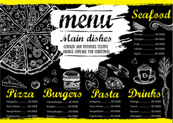 Menu restaurant brochure food flyer template des Vector Image