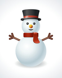 Snowman raising arms Royalty Free Vector Image