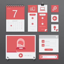 Mega ui for desktop or apps interface design Vector Image
