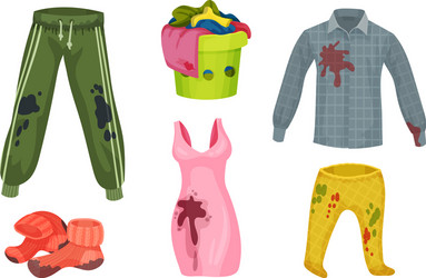 Spotted sweatshirt and basket with dirty clothing Vector Image