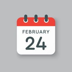 Icon day date 24 february template calendar page Vector Image