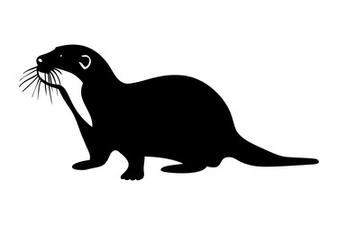 Otter silhouette isolated Royalty Free Vector Image