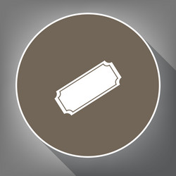 Ticket sign white icon Royalty Free Vector Image