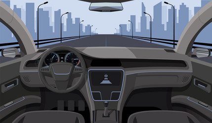 View from back seat of car Royalty Free Vector Image