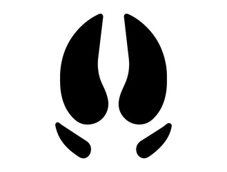 Deer hoof silhouette Royalty Free Vector Image