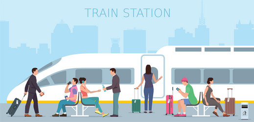 Train station infographic Royalty Free Vector Image