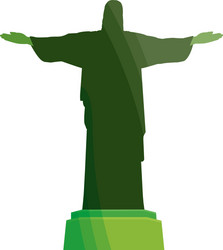 Brazil statue corcovado Royalty Free Vector Image