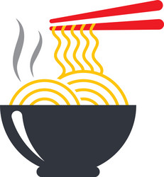 Hot noodle logo icon Royalty Free Vector Image