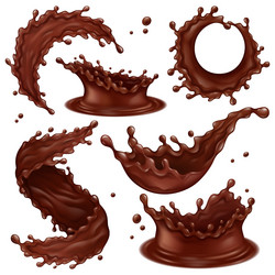 Realistic chocolate splash liquid whirl Royalty Free Vector