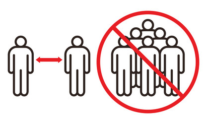 Social Distancing Sign Royalty Free Vector Image