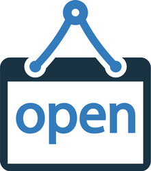 Shop open icon line icon outline symbol Royalty Free Vector