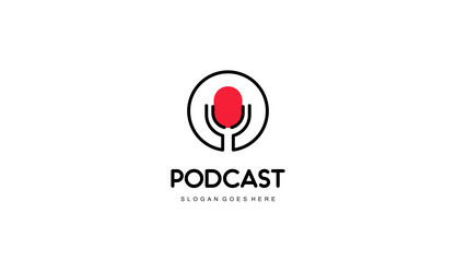 Creative podcast logo design Royalty Free Vector Image