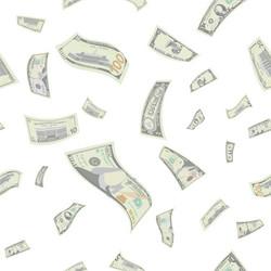 Many dollars currency falling down Royalty Free Vector Image