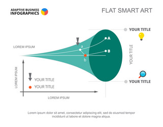 Three progress line charts slide template Vector Image