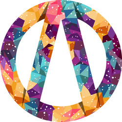 Overlap shape triangle round circle sign Vector Image