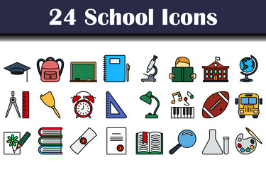 School icon set Royalty Free Vector Image - VectorStock