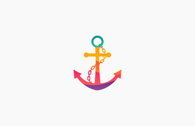 Anchor logo rainbow company colorful Royalty Free Vector