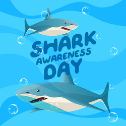 Graphic of shark awareness day good for shark Vector Image