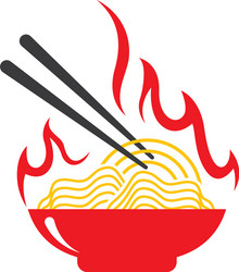 Hot noodle logo icon Royalty Free Vector Image