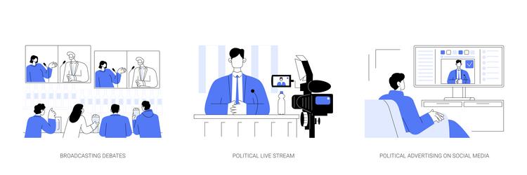 Political advertising on social media abstract Vector Image