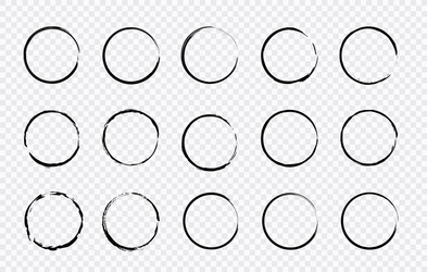 Hand drawn circle line sketch set circular Vector Image
