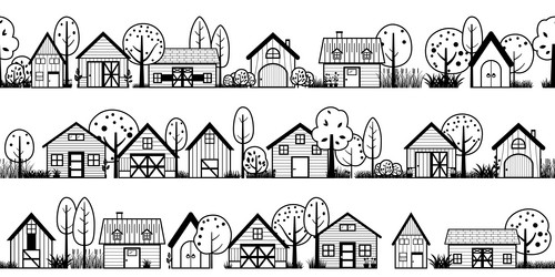 Row Of Houses Silhouette