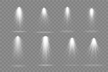 Spotlight projector light effect with white rays Vector Image