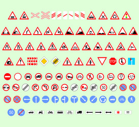 Traffic sign collection Royalty Free Vector Image