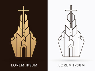 Church database technology logo design Royalty Free Vector