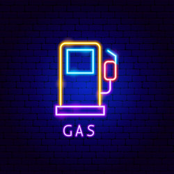 Gas station neon sign Royalty Free Vector Image