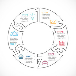 Circle numbers linear infographic cycle Royalty Free Vector
