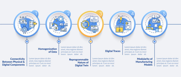 Digital twin levels circle infographic template Vector Image