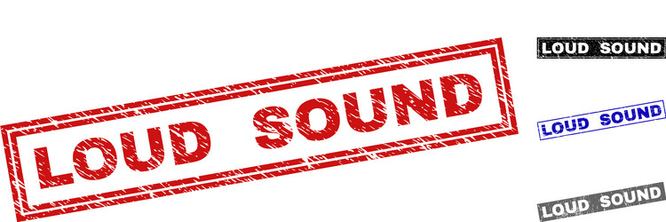 Loud sound rubber stamps Royalty Free Vector Image